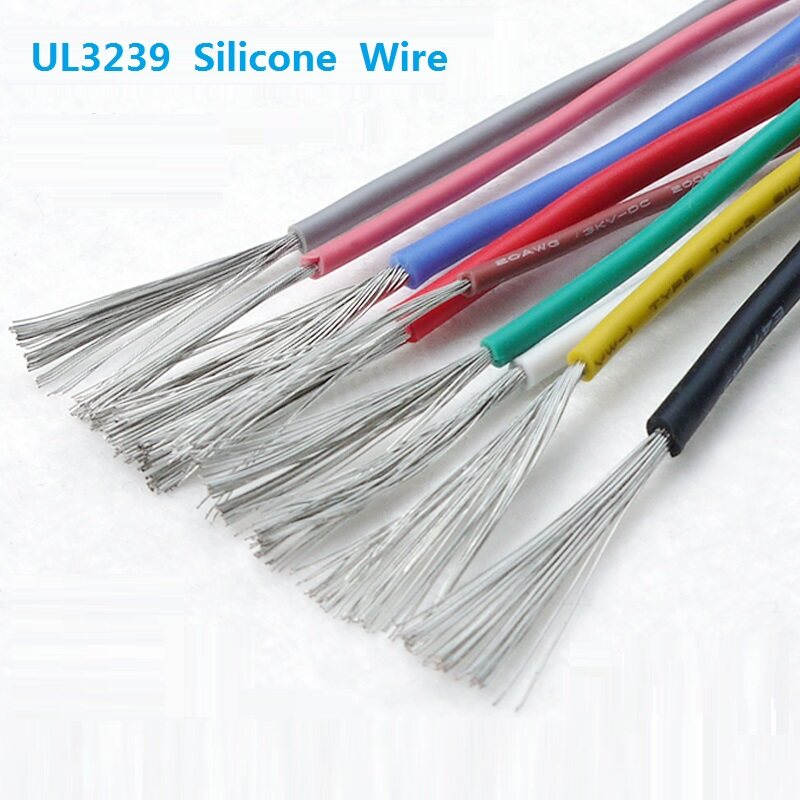 UL3239 16AWG นุ่มยืดหยุ่นสายซิลิโคนสายอุณหภูมิความต้านทานความร้อน Ultra สายอิเล็กทรอนิกส์ทองแดง ...