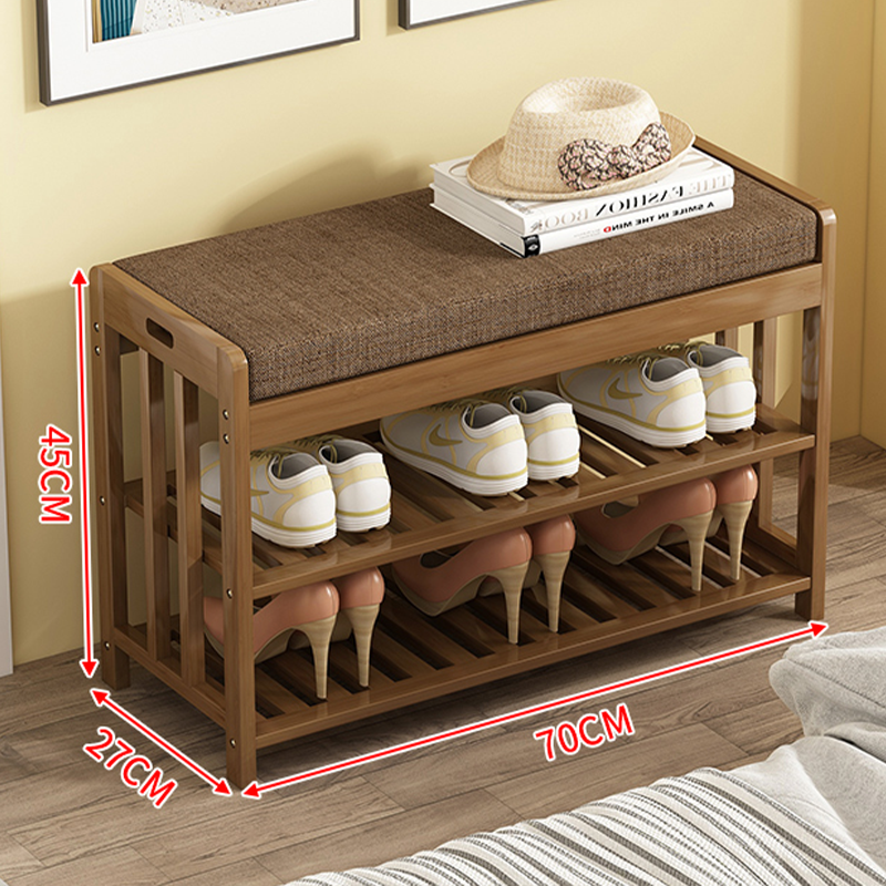 (Ready stock)Bamboo Shoe Changing Bench With Shoe Storage Shoe Rack ...