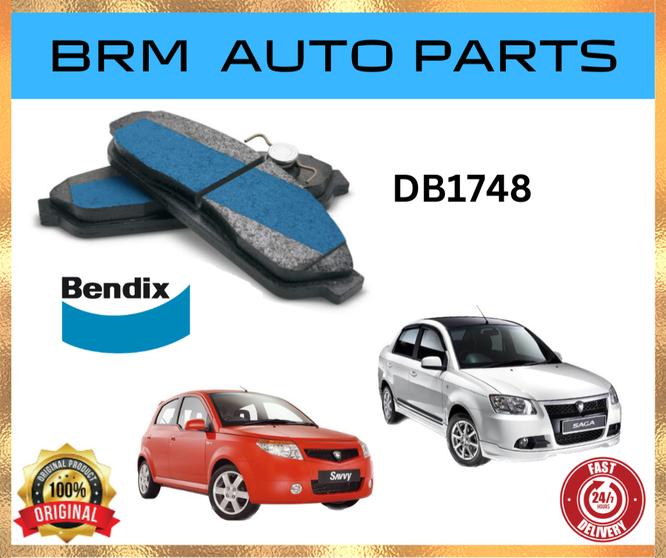 BRAKE PAD (DISC) BENDIX DB 1748 - FRONT - PROTON SAGA BLM, SAVVY, FLX ...