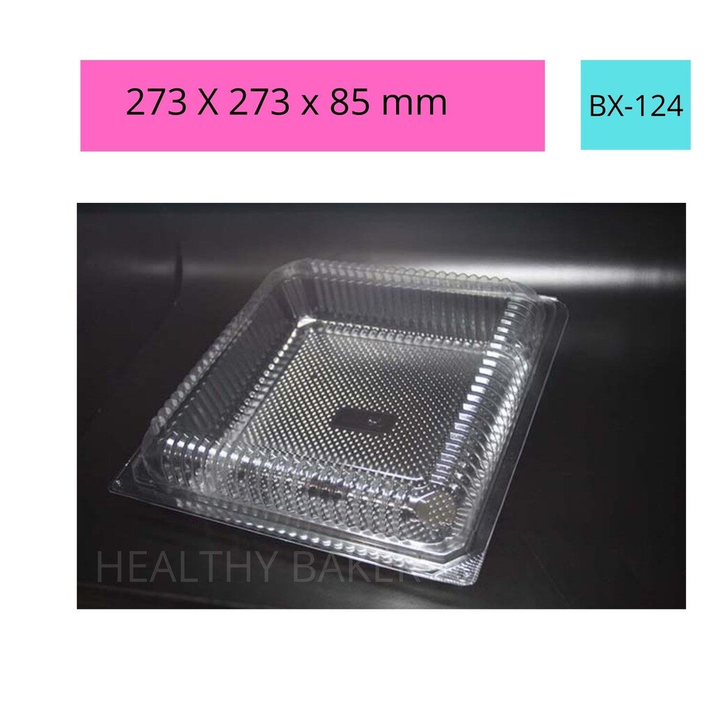 BX-124 (10PCS) 9" Square Bakery Container with Lock / Bekas Kek / Food ...