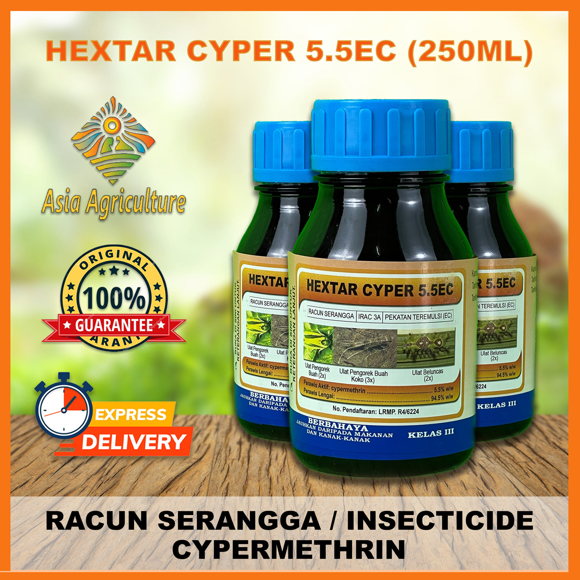 ASIA AGRICULTURE HEXTAR CYPER 5.5EC 250ML RACUN SERANGGA INSECTICIDE ...