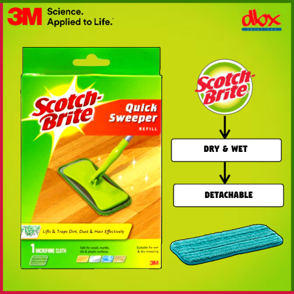 3M Scotch-Brite Quick Sweeper Microfiber Mop (Refill) | Lazada