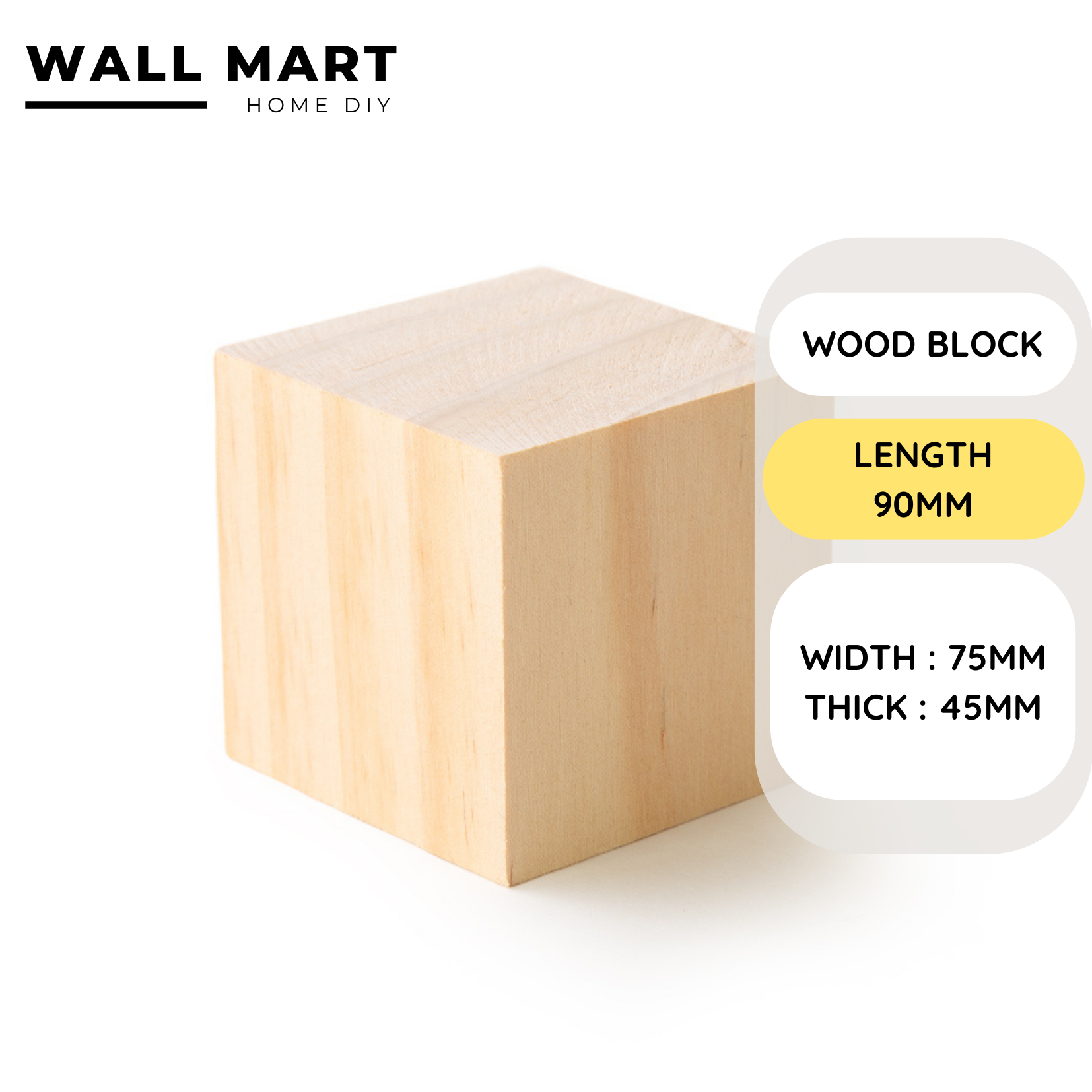 Wooden block kayu block/ 45x75x90mm / DIY/ craft tangan | Lazada