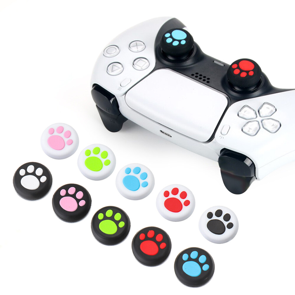 Narsta 4 Pcs น่ารักซิลิโคน Thumb Sticks Grips สำหรับ PlayStation 4 PS4PS5 Slim Pro Controller ฝา ...