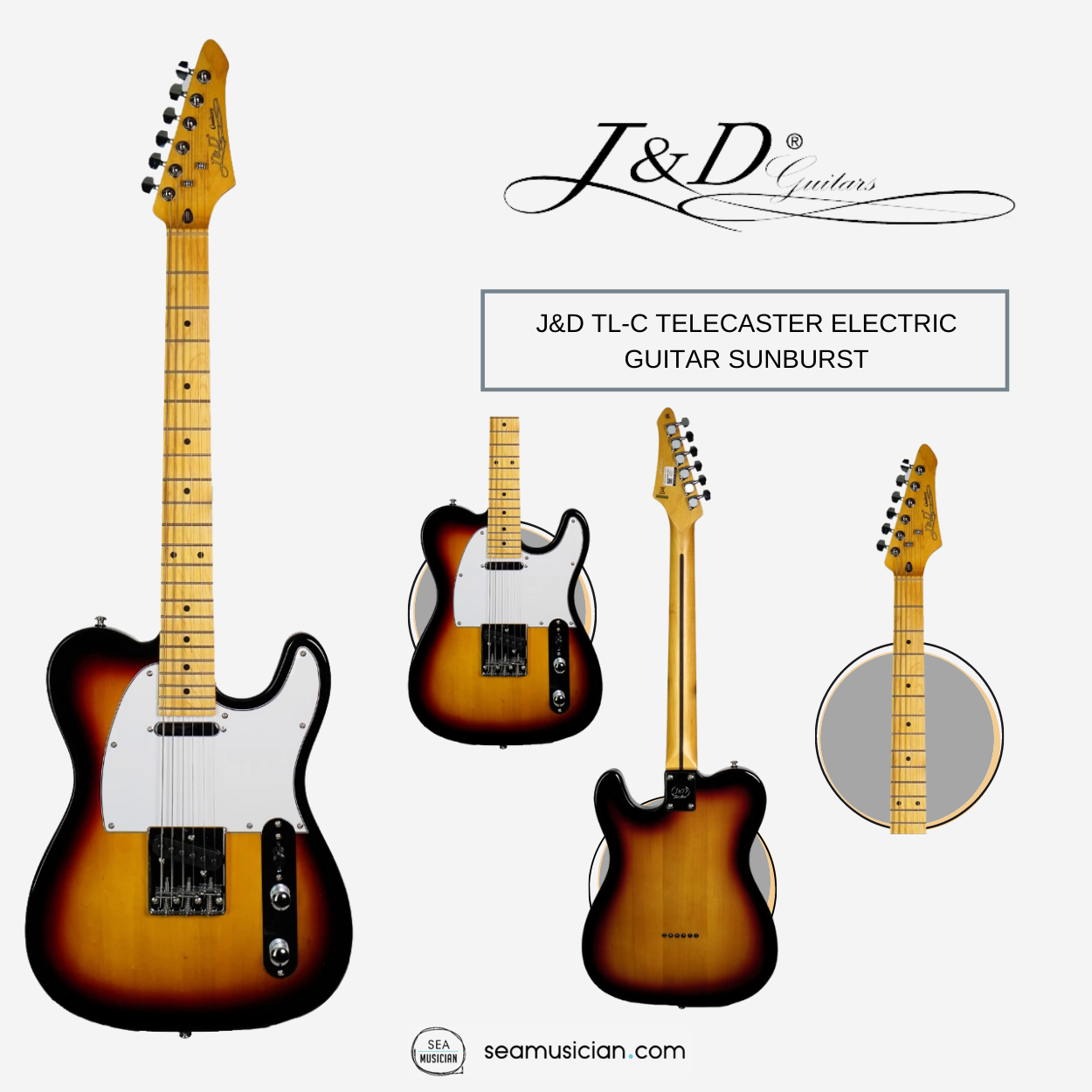J&D TL-C TELECASTER ELECTRIC GUITAR SUNBURST | Lazada