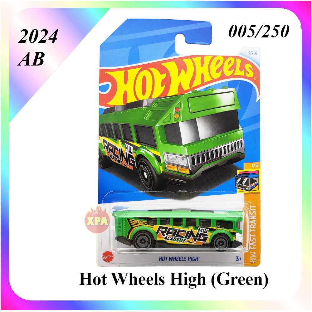BAS Hot Wheels Bus Diecast Hot Wheels High (Green) 2024 HW Fast Transit ...