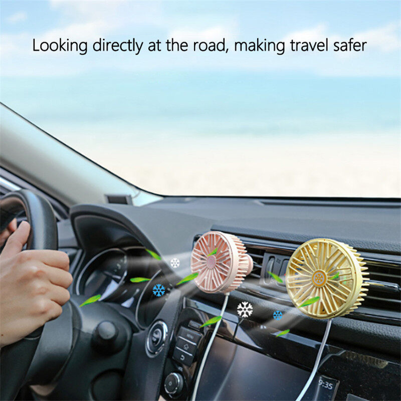 【ความงามDiarไดอารี่】พัดลมUsbในรถยนต์ที่มีสีสันหมุนได้ 360 องศาไฟLED USB ...