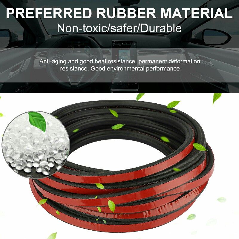 16FT/5M Universal L-Shape Auto Car Door Trunk Seal Rubber Weather Strip ...