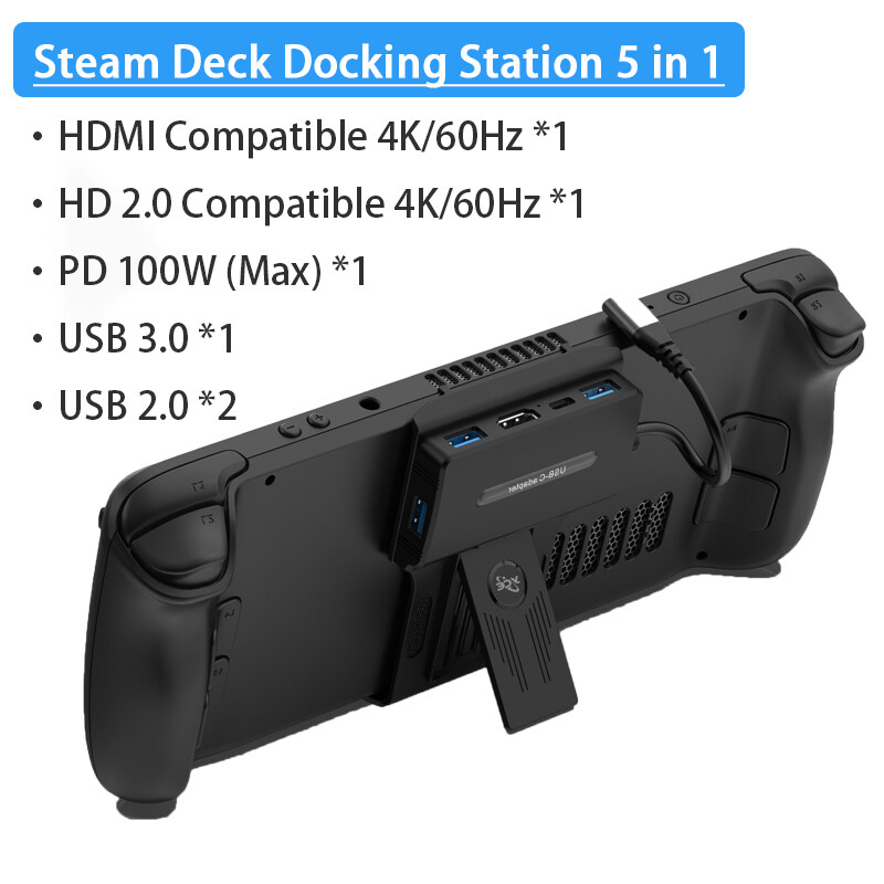 Steam Deck 8-in-1 Base Expansion Dock/Aluminum Alloy Base 4K60HZ/4K30HZ ...