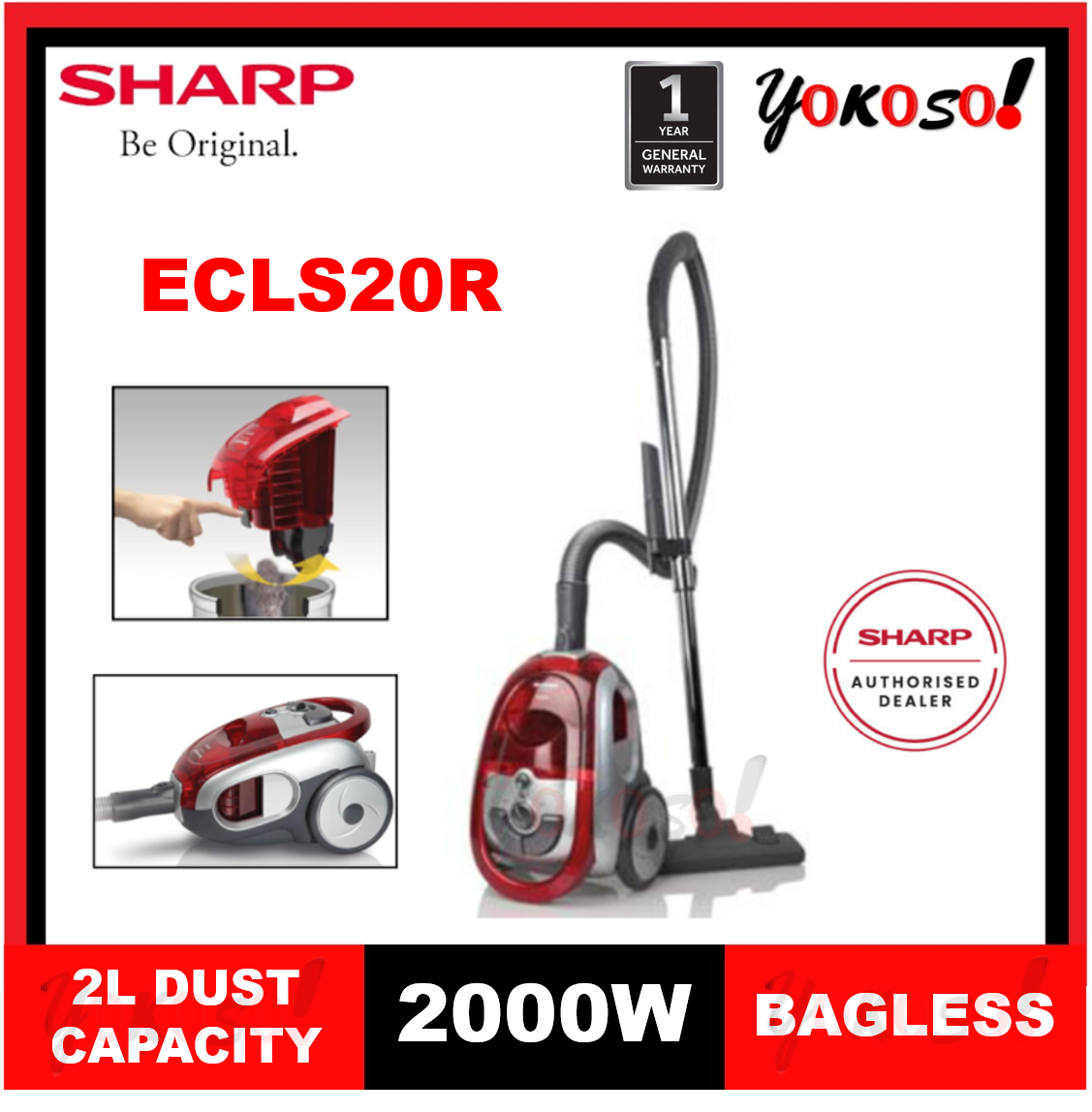 Sharp ECLS20R Vacuum Cleaner | Lazada