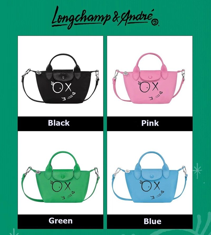 New original longchamp co-branded graffiti 1500 ladies shoulder ...