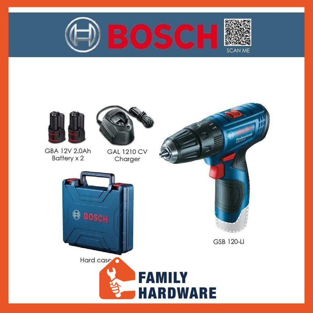 BOSCH GSB120 GSB 120 GSB 120-LI GEN 2 Cordless Impact Drill SOLO GBA ...