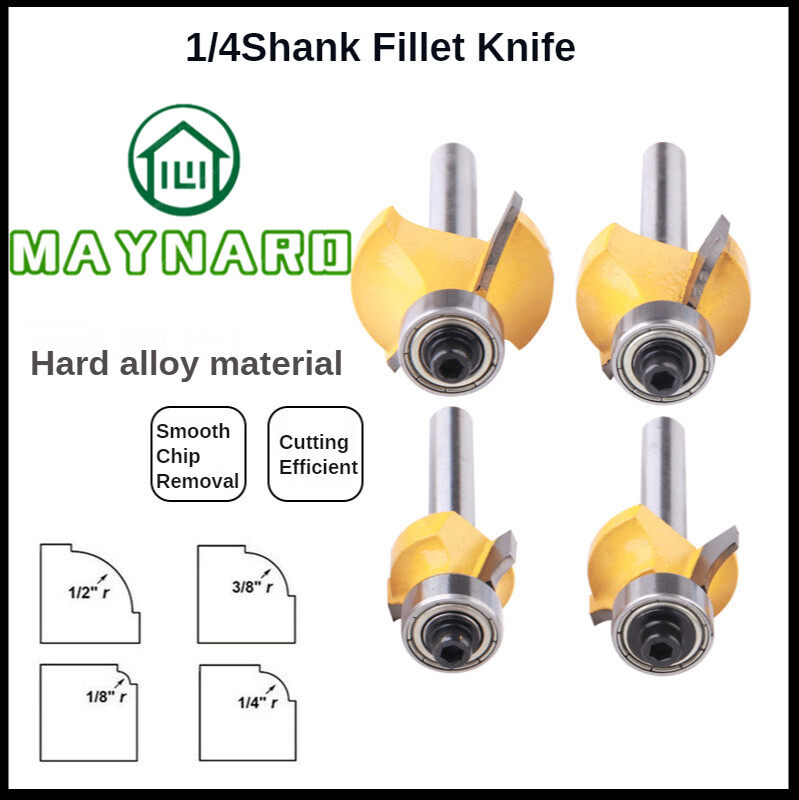 1/4-Shank Roundover Edging Router Bit Set, Woodworking Milling Cutter ... 1/4-Shank Roundover Edging Router Bit Set, Woodworking Milling Cutter ...