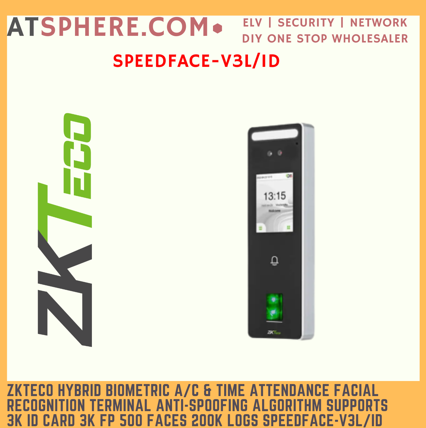 ZKTeco Face Fingerprint RFID ID EM Card Time Attendance Door Access Control Reader Terminal ...