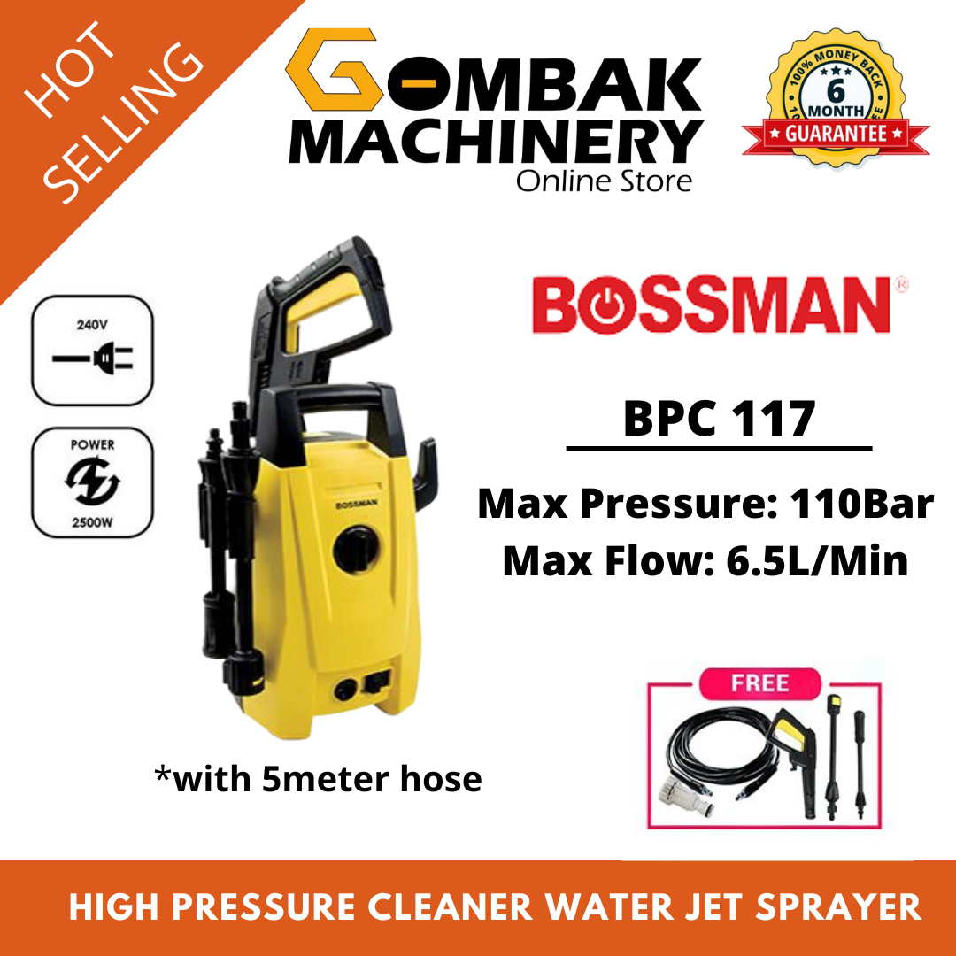 BOSSMAN BPC 117 High Pressure Cleaner Water Jet Sprayer -6 Months ...