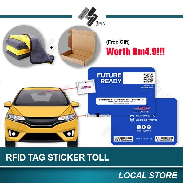 Ready Stock Touch n Go Self-Fitment (DIY) RFID Tag Sticker Toll RFID ...