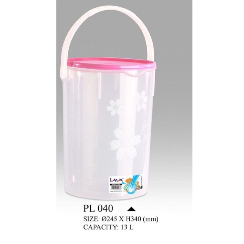 LAVA Water Plastic Pail (13L) Container Bucket BPA Free Airtight ...
