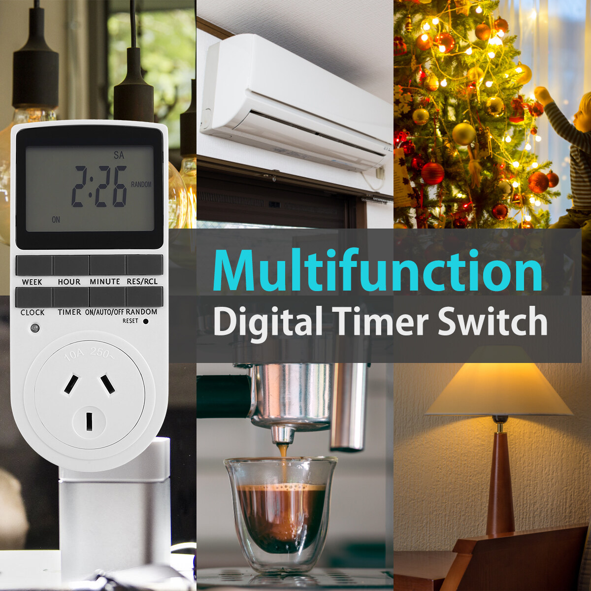 Digital Timer Switch Programmable Digital Timer Socket LCD Display ...