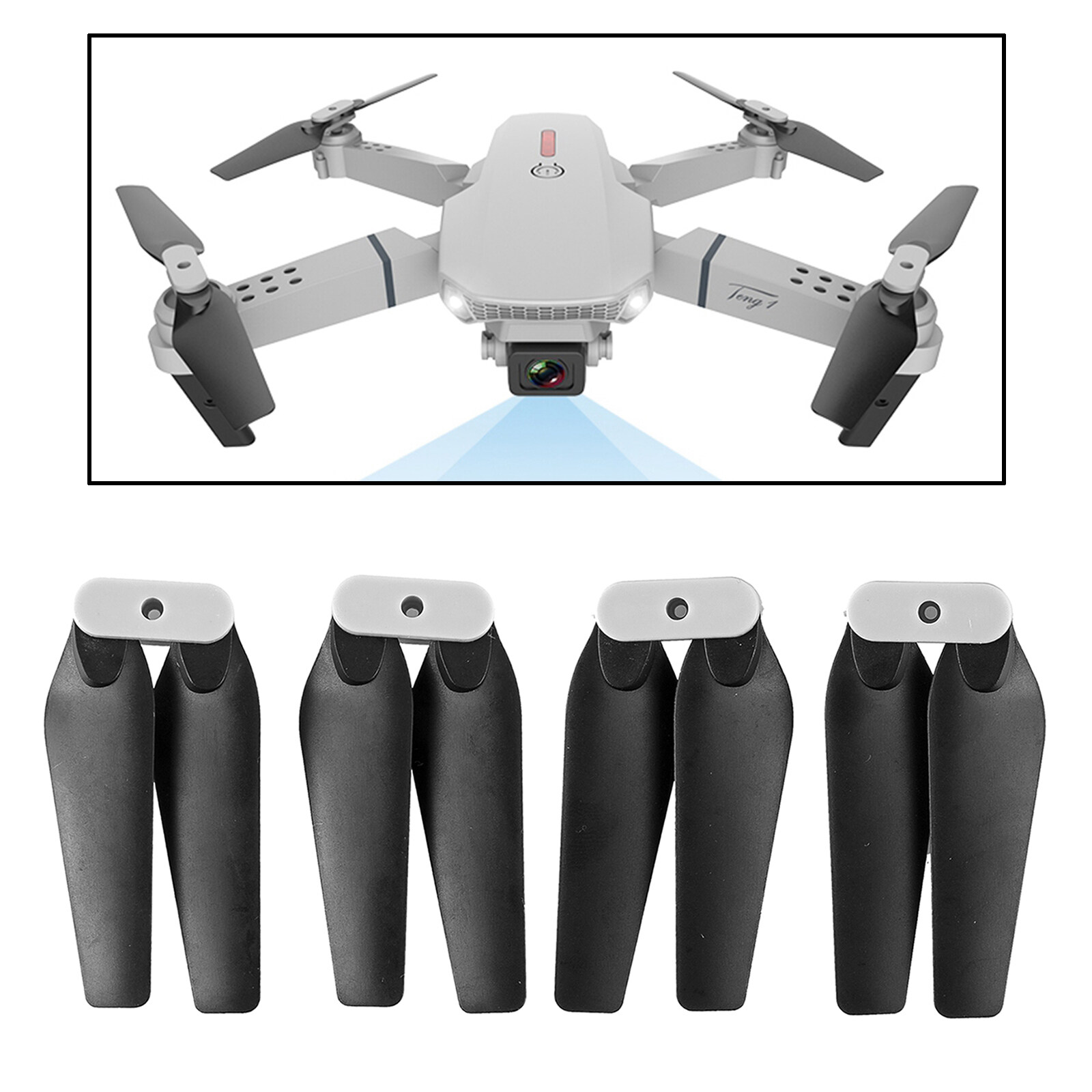 Moon Okey 2 Pairs Propeller Props Blade for E88 Pro Mini Drone RC ...