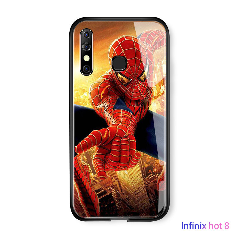 UCUCสำหรับInfinix Hot 8 8 Pro CC7 กรณีX650 X650Cแก้วเคสมือถือSpiderman ...