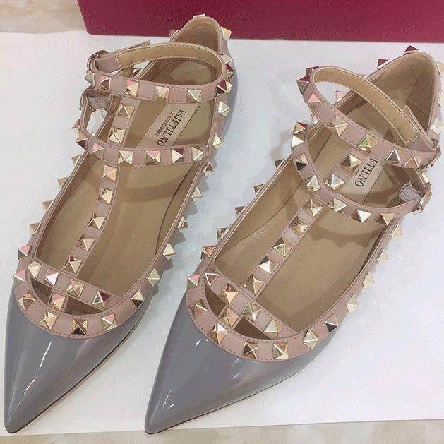 Endur V Rivet Flat Shoes 2022 Early Spring New Pointed Toe Strap ...