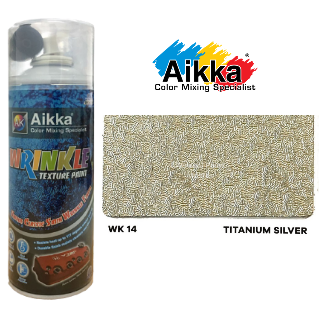 Wrinkle Texture Aerosol Spray Paint AIkka (WK14 Titanium Silver) 370g ...