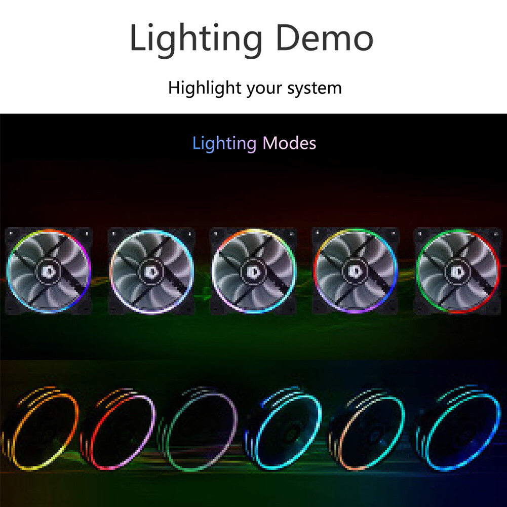 ZF-14025-ARGB PWM พัดลม140มม.แหวนไฟ LED RGB ติดตั้งได้พัดลมทำความเย็นคอมพิวเตอร์ส่วนประกอบ ...