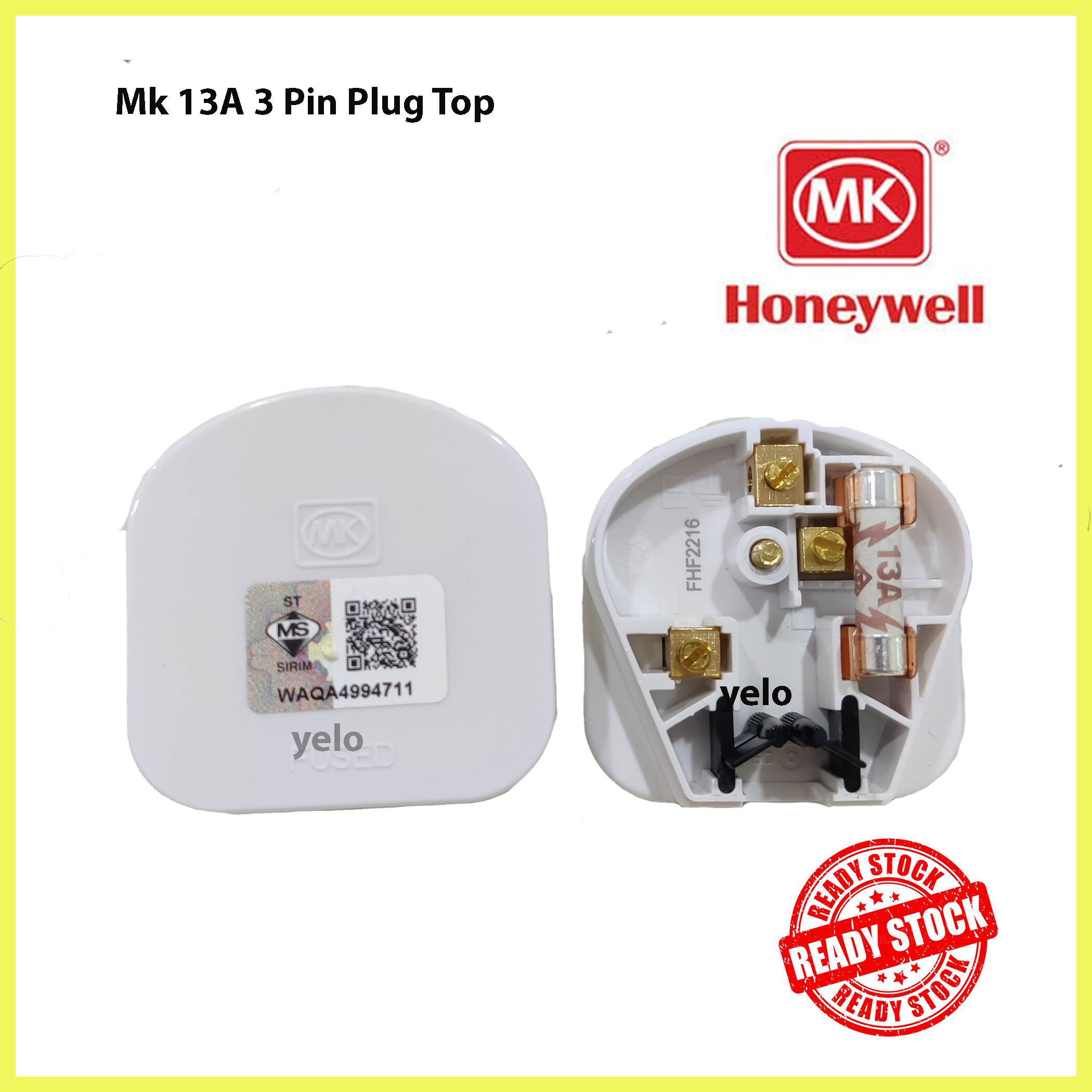 MK 654 13A Fused Plug Top SIRIM Approved 250V Kepala Plug MK Honeywell ...
