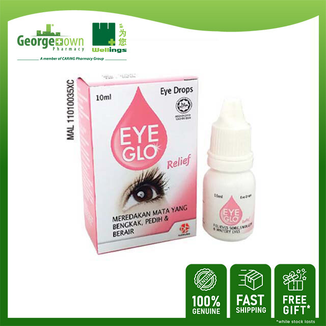 EYE GLO RELIEF EYE DROPS 10ML - SORE, SWOLLEN & WATERY EYES | Lazada