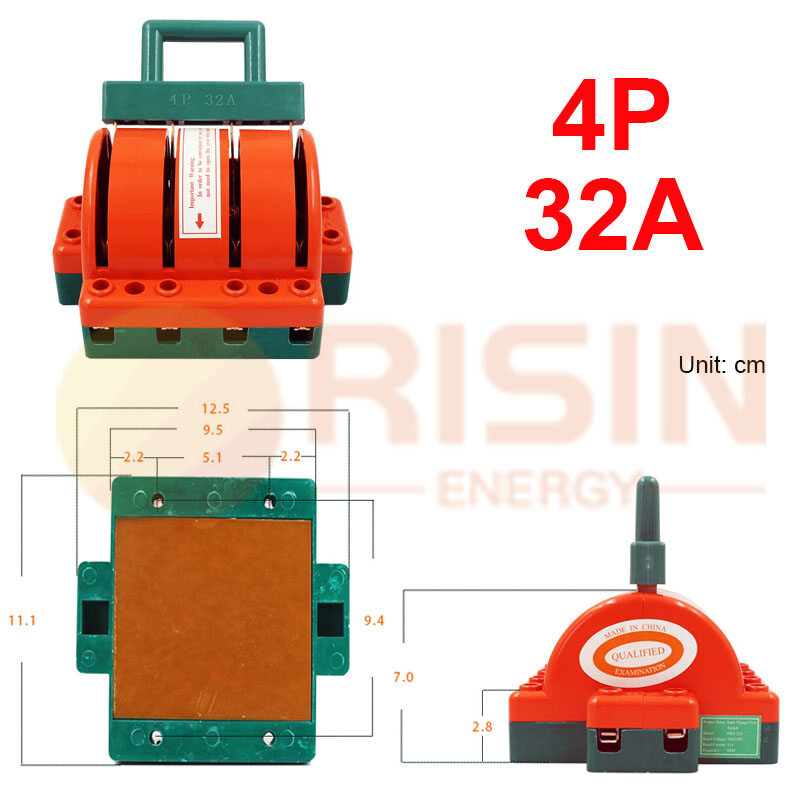 Professional Supply RISIN Heavy Duty 2P 3P 4P 32A 60A 100A Double Throw ...