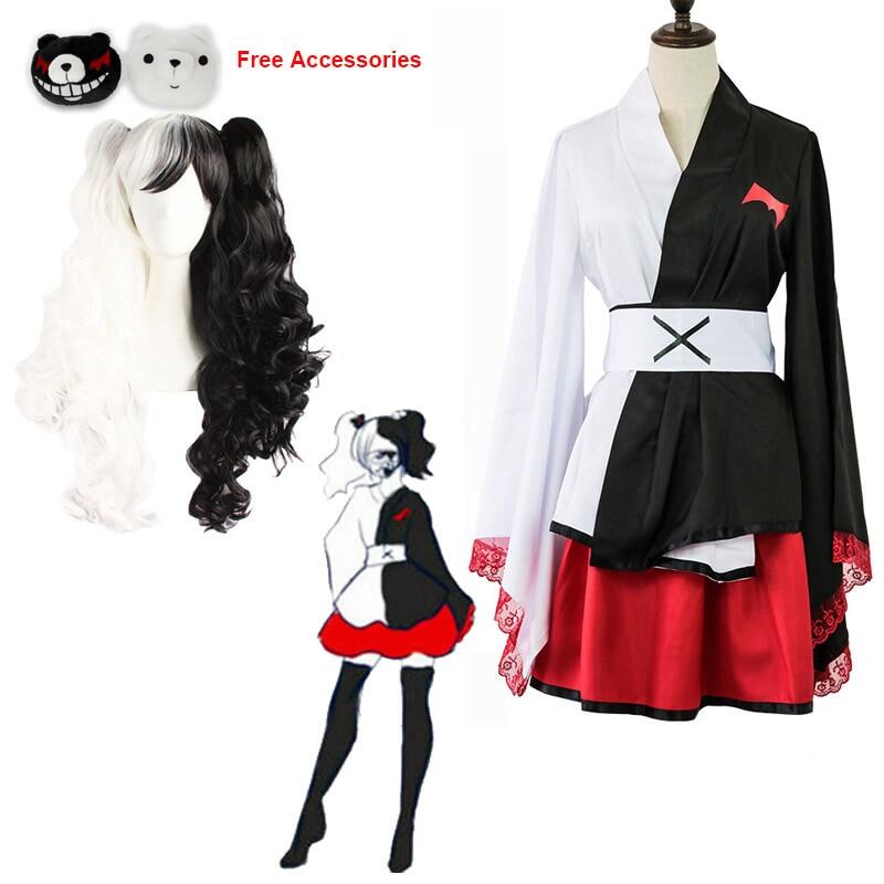 Monokuma วิกคอสเพลย์ Danganronpa,ชุดคอสเพลย์ผู้หญิงชุดแจ็คเก็ตคุมะชุด ...