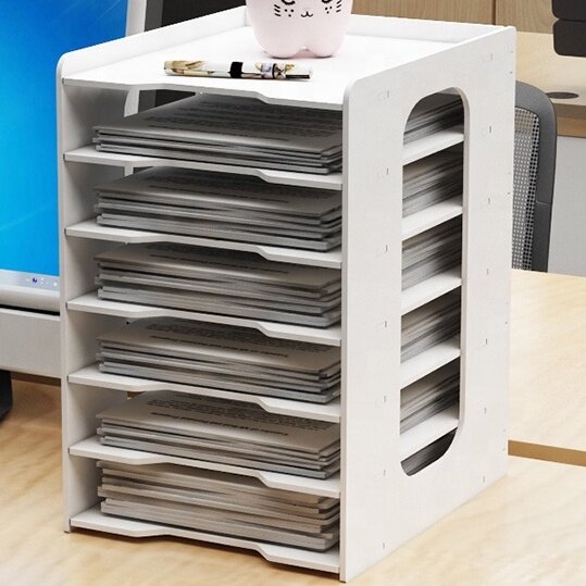 Rack Shelf Hard Board Tray File Paper Document Storage Organizer Office ...
