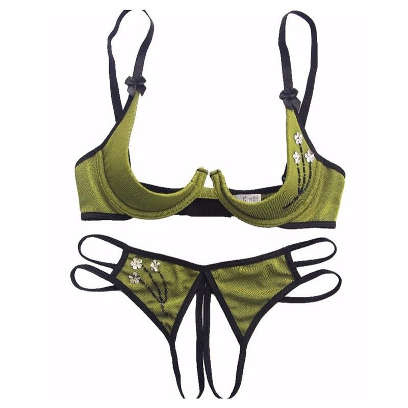 New Women Intimates 2020 Underwear Open Bra Set Appliques Bow Sexy ...