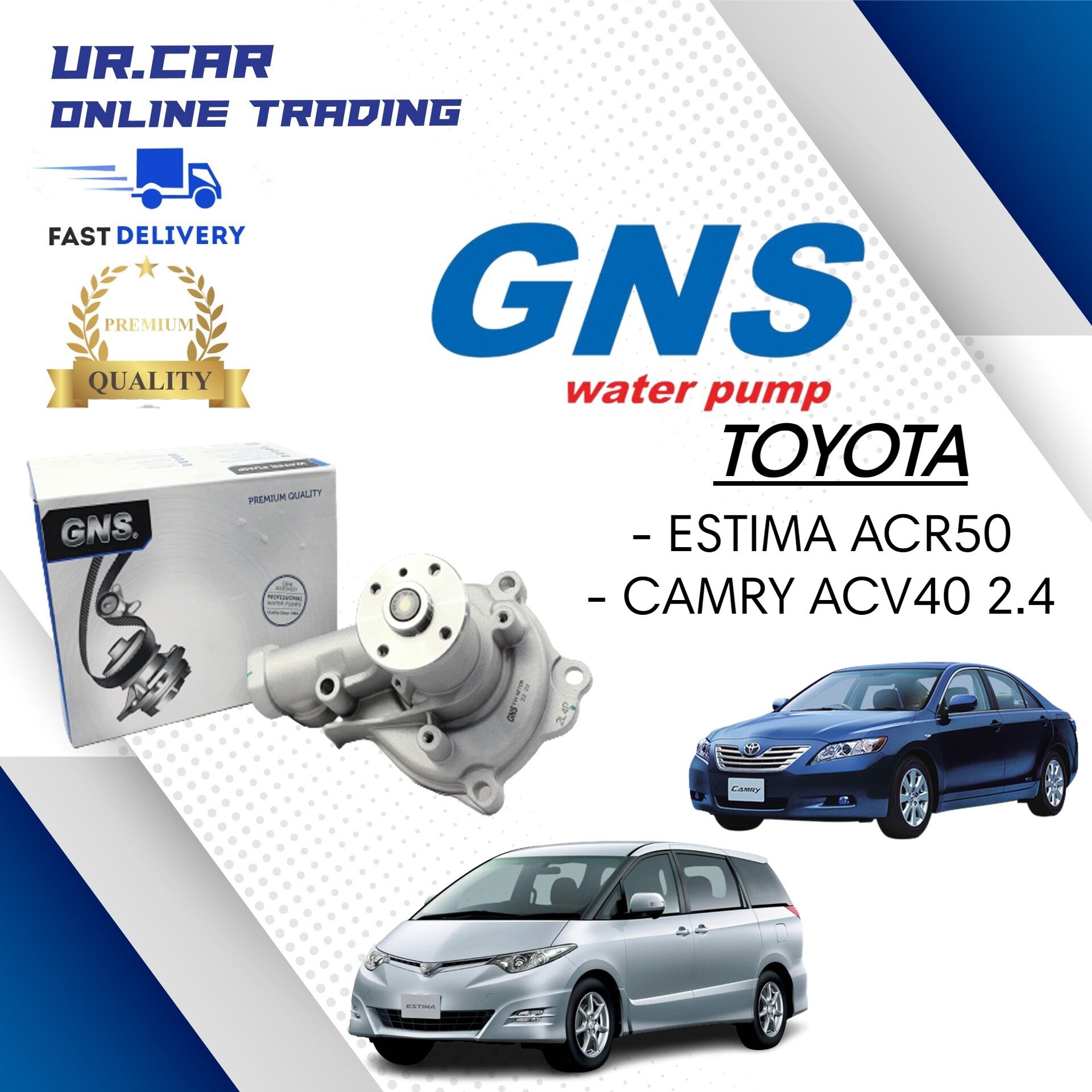 GNS WATER PUMP TOYOTA ESTIMA ACR50 , CAMRY ACV40 2.4 (2AZ-FE) 100% HIGH ...