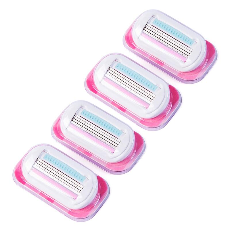 1Pcs Women Skin Razor For Shaving Blades Safety With 4pcs Replaceable ...