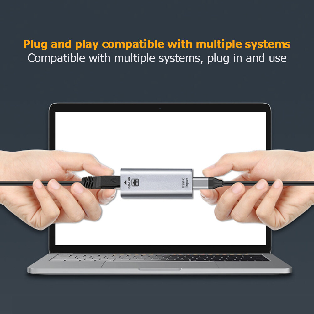 USB Type C to RJ45 Ethernet Adapter 10/100/1000 Gigabit Wired LAN ...