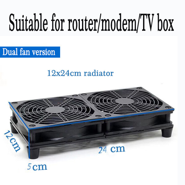 120mm Cooling Fan External Cooler Stand Router Modem With 5V USB (Dual ...