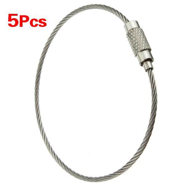 Stainless Steel Screw Locking Wire Keychain Cable Key Rings Outdoor ...