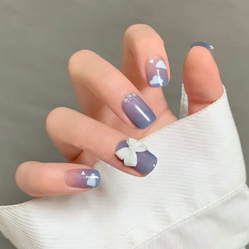 24pcs Fake Nails Set With Glue False Nails Long Nail Fake Nails With ...