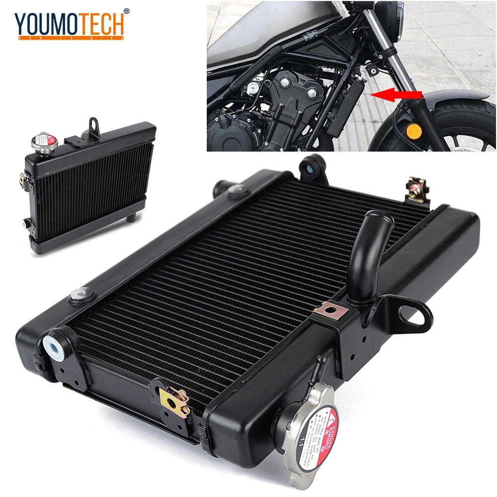 Motorcycle Aluminium Radiator Cooler Cooling Water Tank For Honda Rebel ...