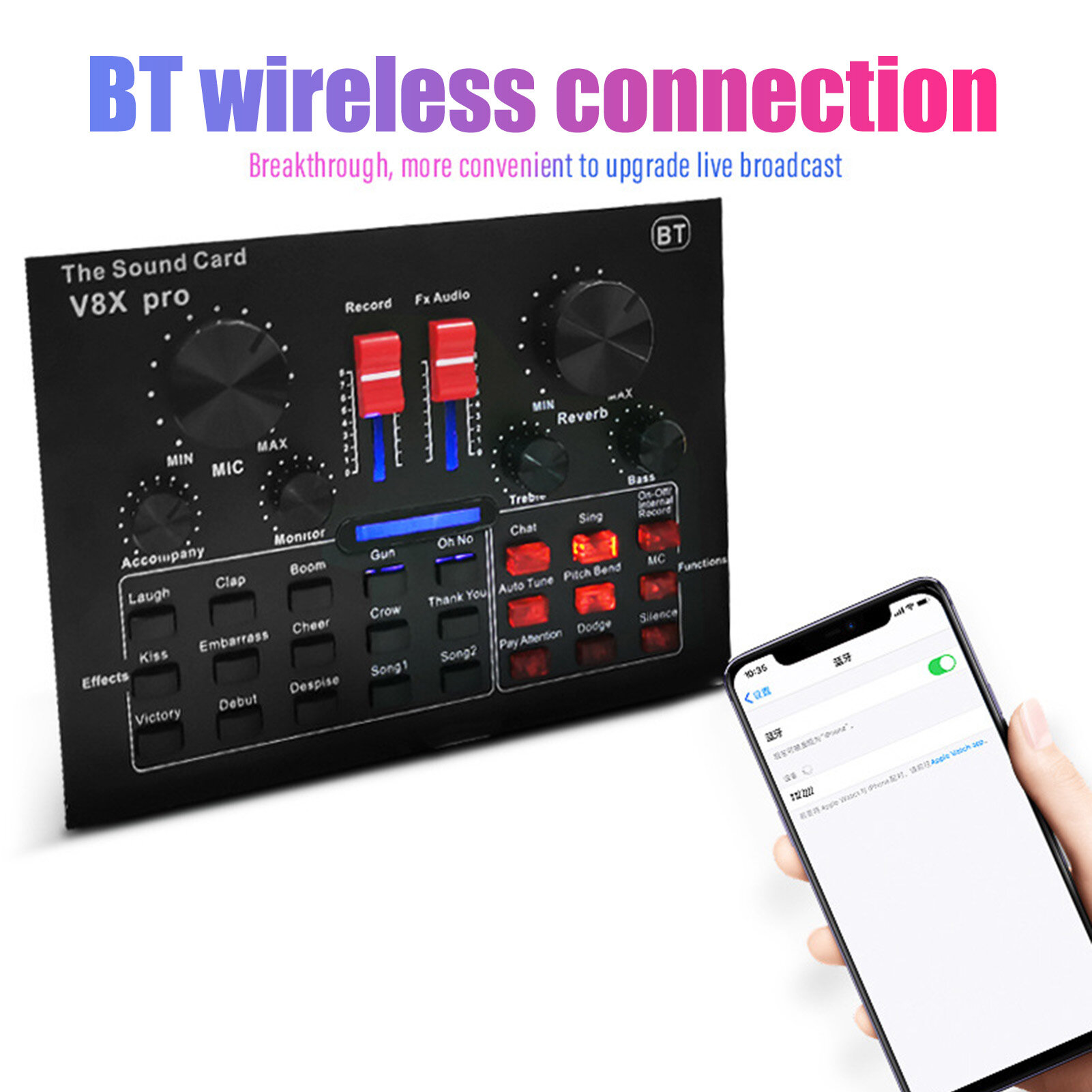 V8X Pro Liveการ์ดเสียงอุปกรณ์บันทึกเสียง15เสียง - Effect Pedal World ...