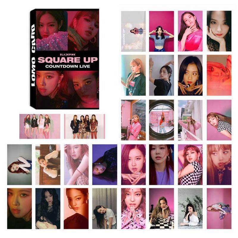 เคป็อปแบล็กพิงค์สแควร์ Up กระดาษ LOMO บัตรภาพใหม่อัลบั้ม Jisoo Rose ...