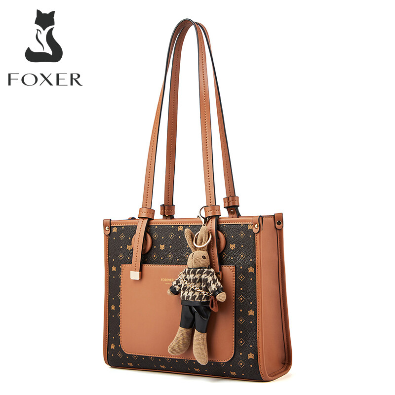 FOXER Women Retro Shoulder Bag Large Capacity Messenger Bag Office ...