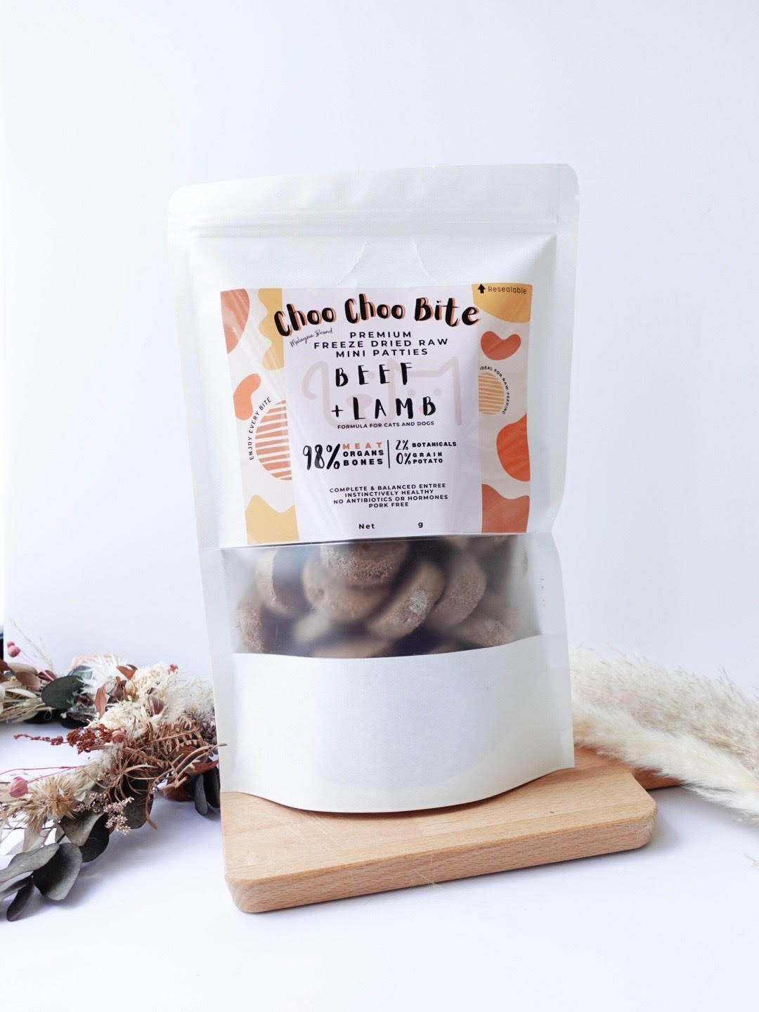 Choo Choo Makanan Beku Kering Daging Lembu dan Daging Biri Mini Patties ...