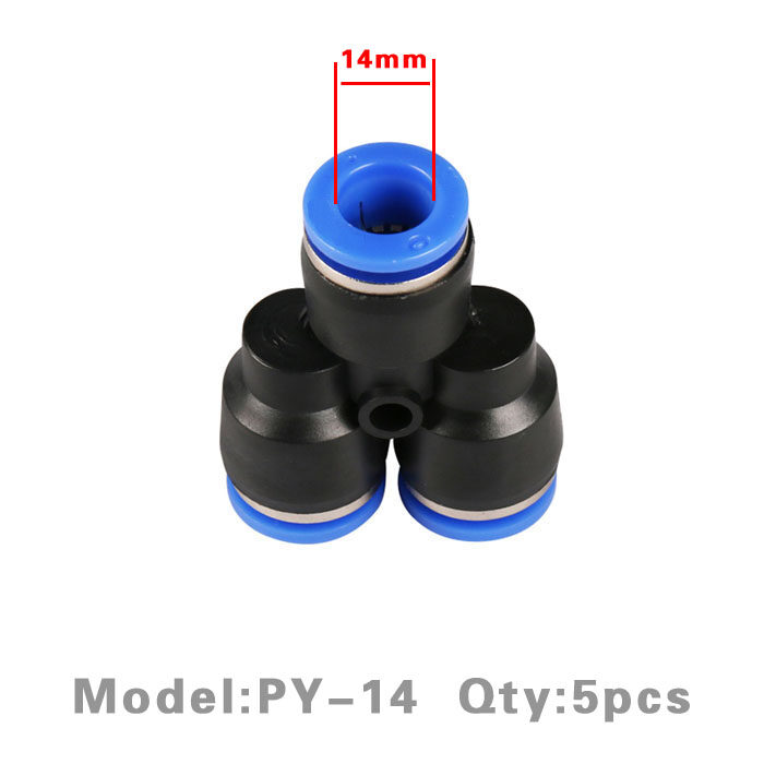 PY-6 PY8 Pneumatic Connector Y shaped Tee 10mm 8mm 6mm 4mm 12mm OD Hose ...