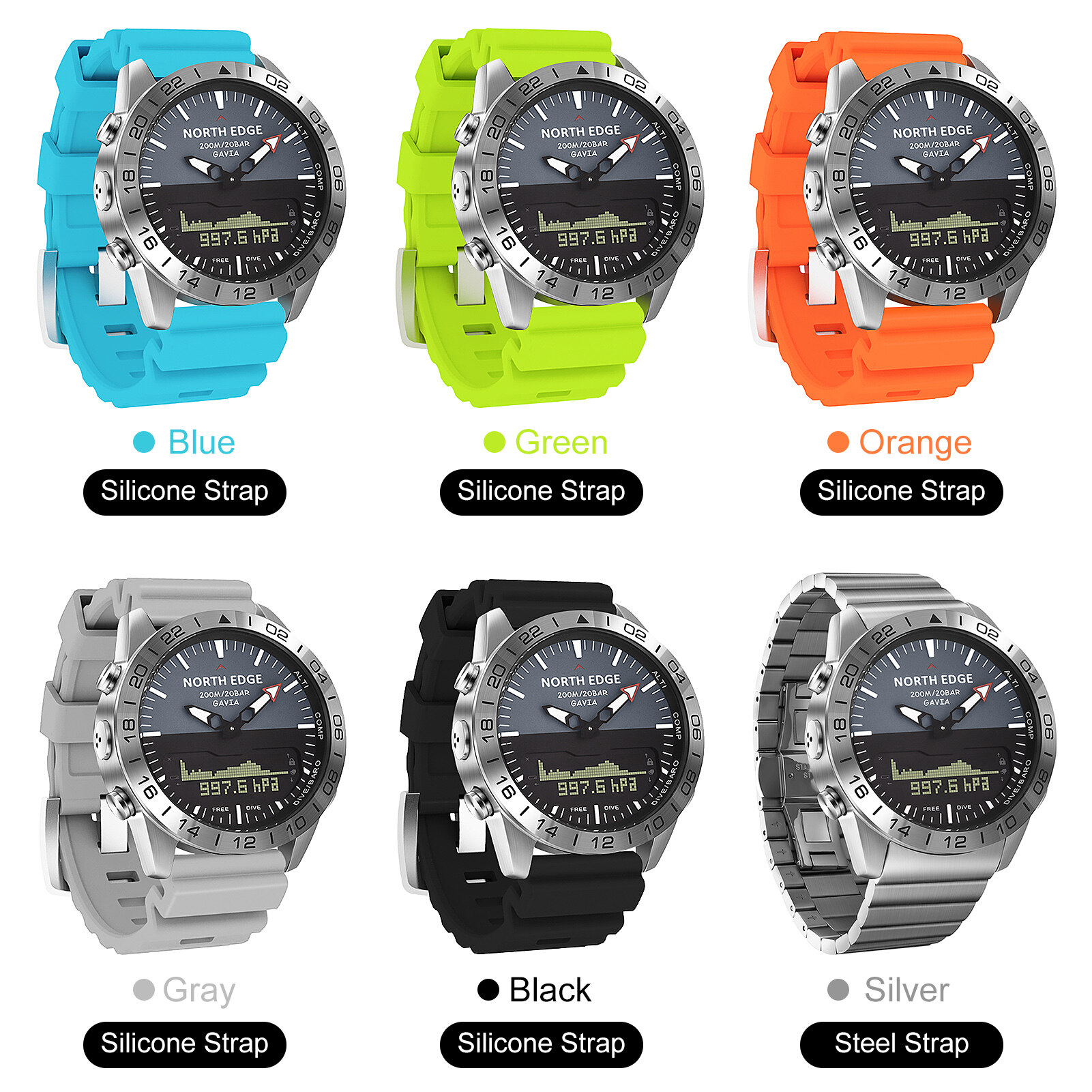 Men Sports Digital Analog Watch Diving Watch Steel Business Wrist Watch ...