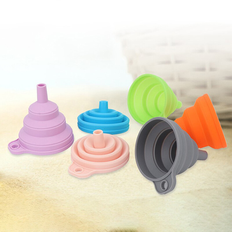 6PCS Small Silicone Collapsible Silicon Kitchen Funnel Hopper Gel Practical - Fajia - ThaiPick