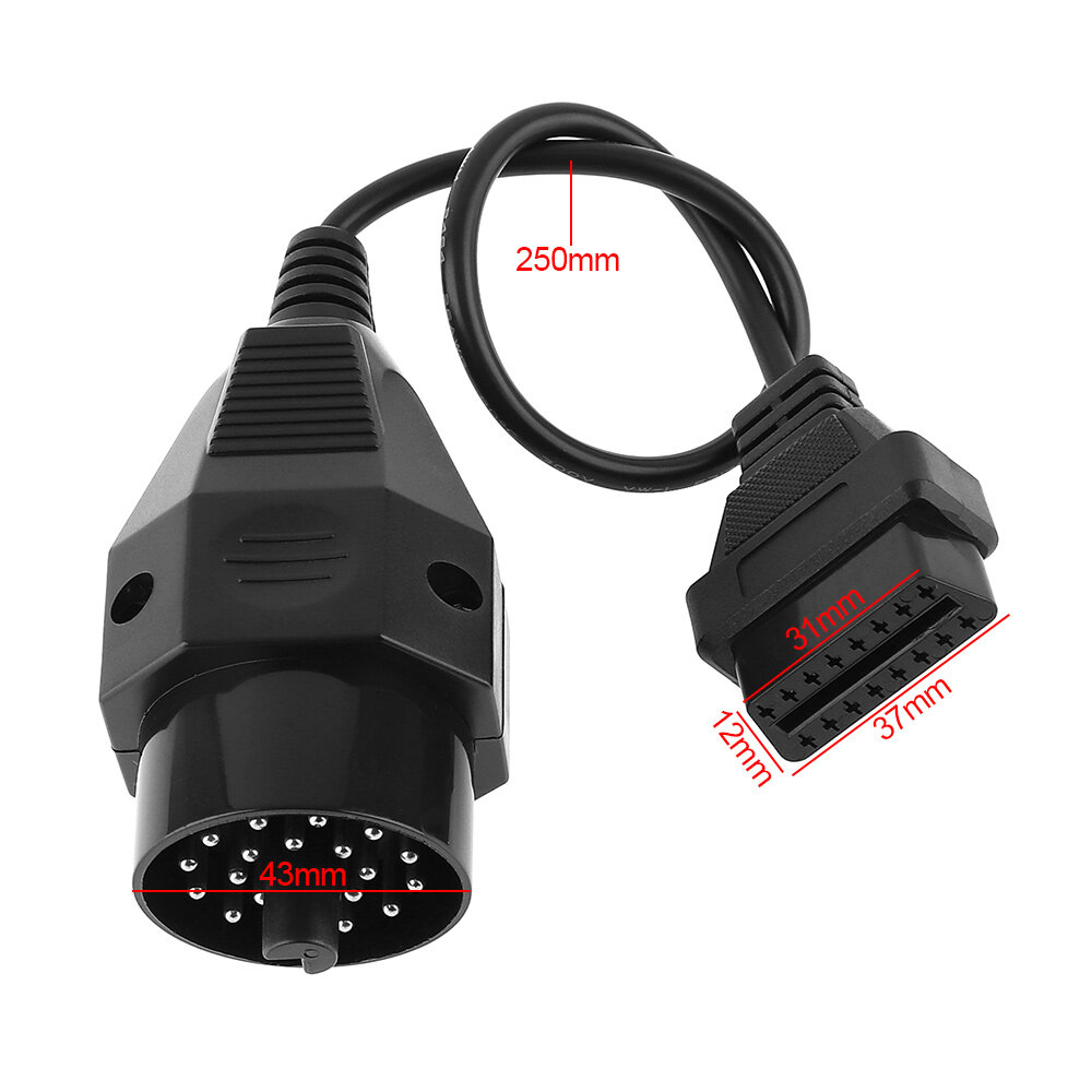 OBD II OBD2 20 Pin ถึง16 Pin หญิงอะแดปเตอร์วินิจฉัยอัตโนมัติขั้วต่อรถยนต์สาย25CM - Epathchina ...
