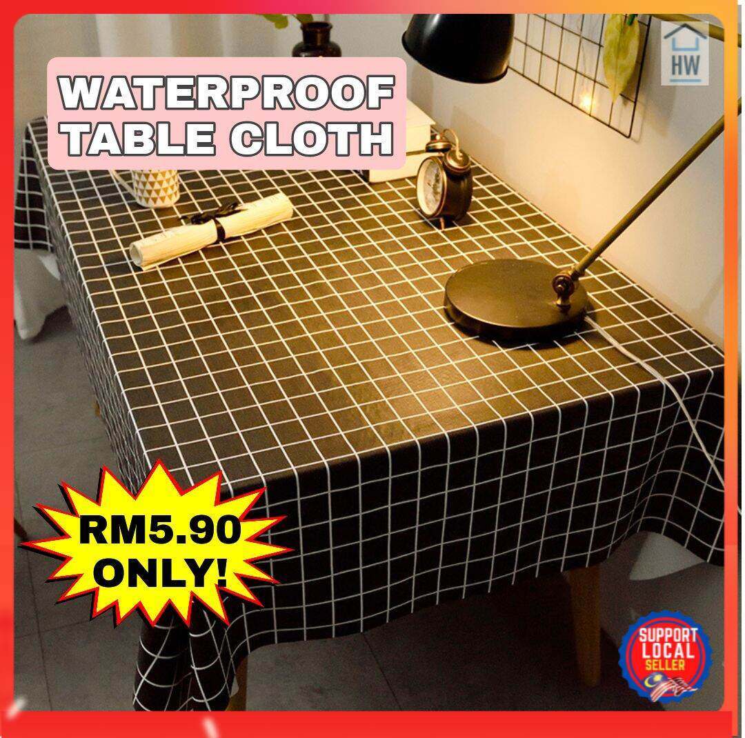 Table cloth water proof alas meja makan 6 kerusi alas meja kopi lapik ...