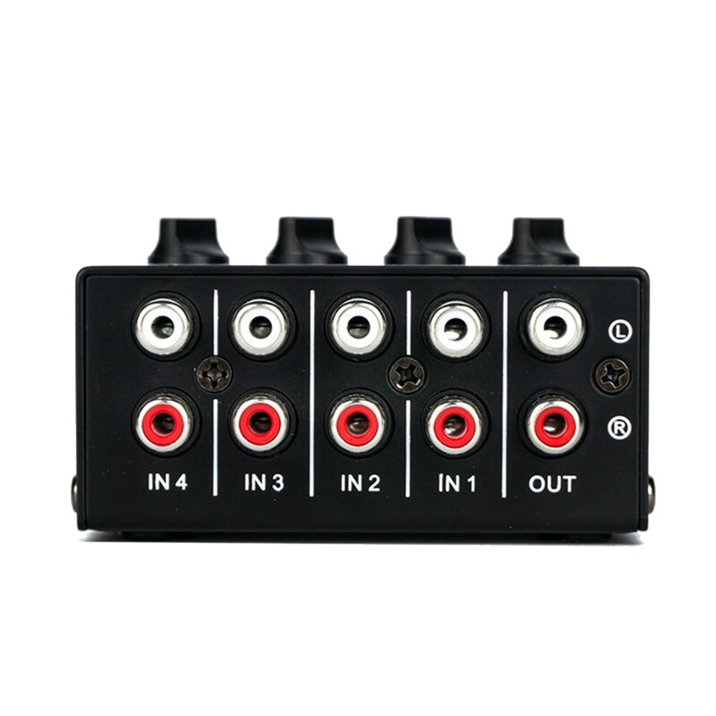 4 Channel Stereo Audio Mixer Support RCA Input and Output Mini Passive ...